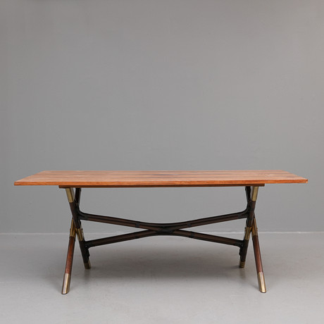A table, brass and rosewood, 1960s. Furniture - Tables - Auctionet
