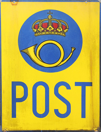 EMALJSKYLT, "Post", dubbelsidig. Övrigt - Övrigt - Auctionet