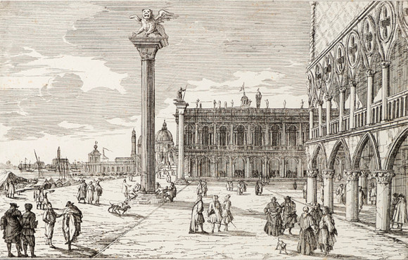 LUCA CARLEVARIJS (1663 - 1730). Venice: View of the Piazzetta verso la ...