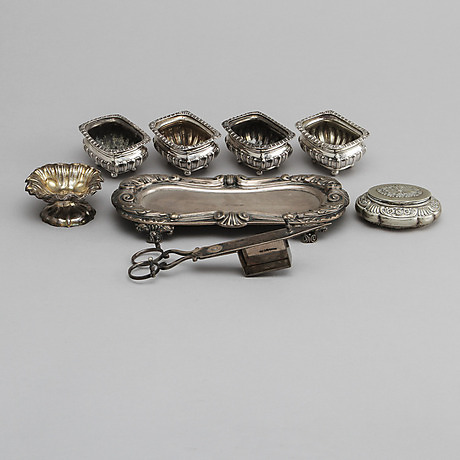 SILVER ITEMS, 8 parts. Weight 420 grams. Silver & Metals - Silver ...