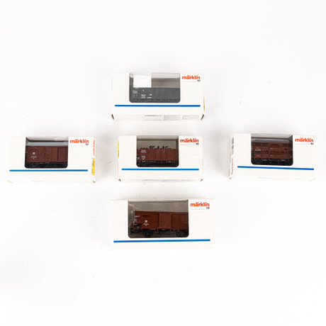 MÄRKLIN 5 freight wagons, 4879, 46033, 4795, 4888 and 4883, original ...