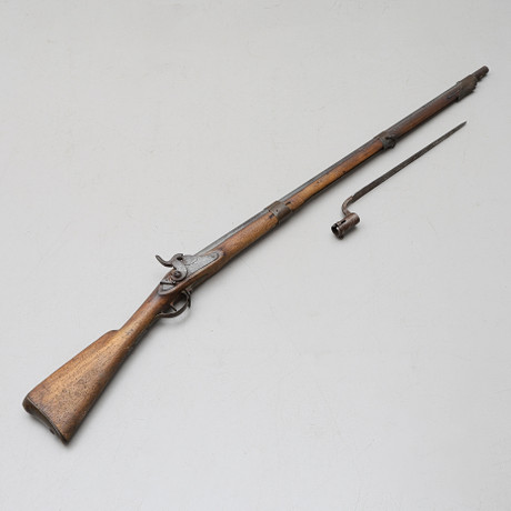 MILITARY PERCUSSION LOCK MUSKET M/1815-45 WITH BAYONET M/1815. Weapons ...