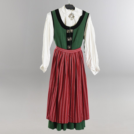 FOLKDRÄKT, Västra Göinge härad, Skåne. Övrigt - Övrigt - Auctionet