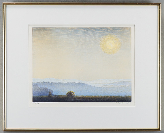 BENGT ASPLUND. Landscape in sunlight. Art - Engravings & Prints - Auctionet