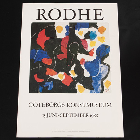 LENNART RODHE. Exhibition poster, Göteborgs Konstmuseum 1988, Jernström ...
