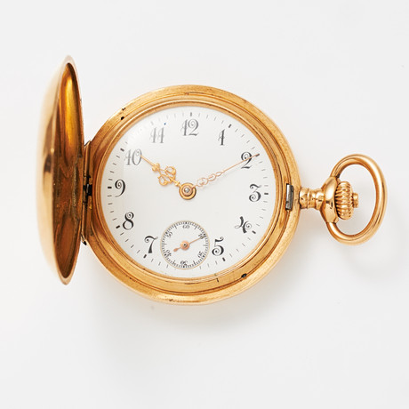 OMEGA, women's pocket watch, 18k gold, savonet, Arabic numerals ...