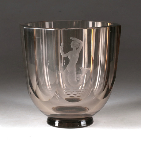 NILS LANDBERG. A glass vase, 1930/1940's, Orrefors. Glass - Utility ...