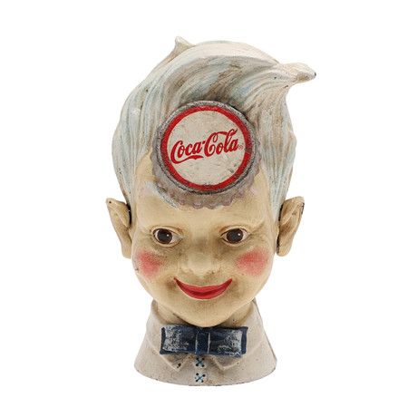 A REPRDUCTION COCA COLA COMPANY CAST IRON MONEY BOX. Silver & Metals ...