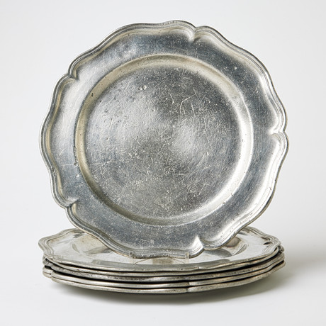 A set of six Swedish plates from the second half of the 18th century ...