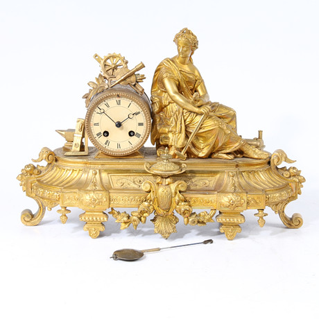 A 19TH CENTURY FRENCH GILT ORMOLU MANTLE CLOCK BY P.H.MOUREY. Clocks ...