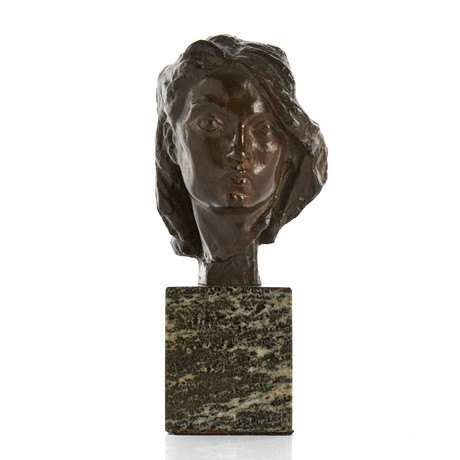 JOHN LUNDQVIST (SVERIGE, 1882-1972). Flickhuvud, signerad John ...