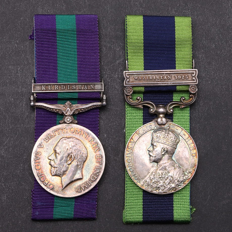 A GEORGE V GENERAL SERVICE MEDAL 1918 - 1962 AND INDIA GENERAL SERVICE ...