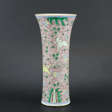 A Chinese porcelain vase, transitional style, probably late Qing ...