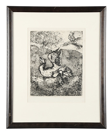 MARC CHAGALL. De la serie "Les Fables de la Fontaine", Archer y Swan ...