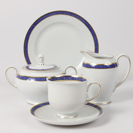 Coffee set, 40 pieces, “Aida Azur”, porcelain, Rosenthal Classic ...