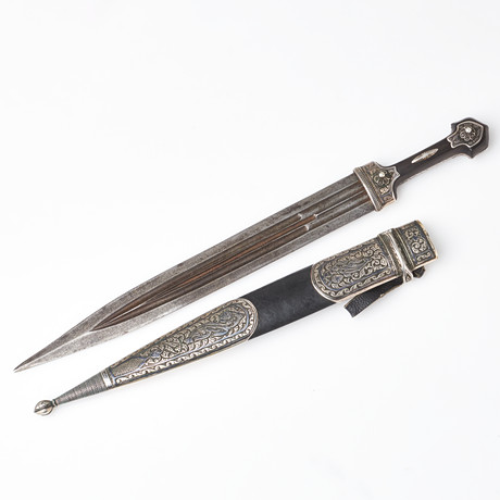 A 19th century KINDJAL, Caucasus, blade with triple channel grinding ...
