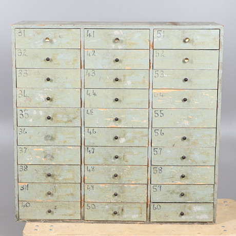 LARGE SET OF PAINTED WOODEN DRAWERS - ENGINEERS/TOOL DRAWERS. Furniture ...