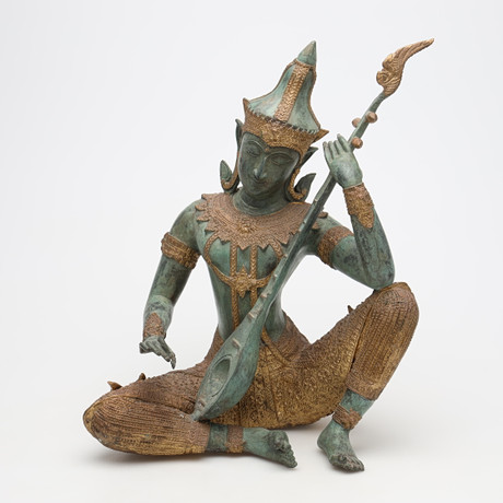 A bronze sculpture of the goddess of knowledge “Saraswati”, India. Art ...