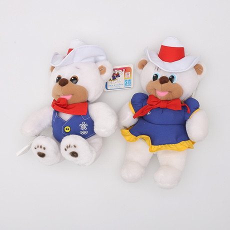 2 plush 'Hidy' and 'Howdy' mascots, official mascots for the Calgary ...