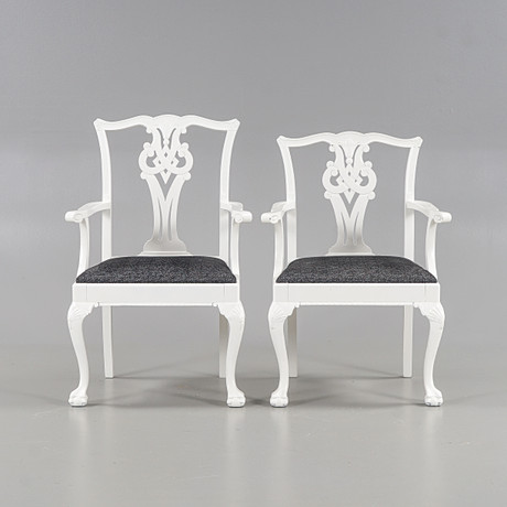 KARMSTOLAR 2 stycken, Chippendalestil, 1930/40-tal. Möbler - Fåtöljer ...