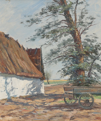 KARL LUNDBORG. oil on canvas, farm motif, signed and dated 51. Art ...