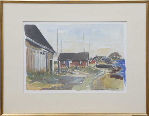 BERT ZEDRÉN. AKVARELL, på papper, Möckleby, signerad. Konst - Måleri ...