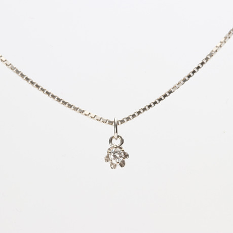 KAULAKORU TIMANTTIRIIPUKSELLA, 18k valkokultaa, venetsialainen ...