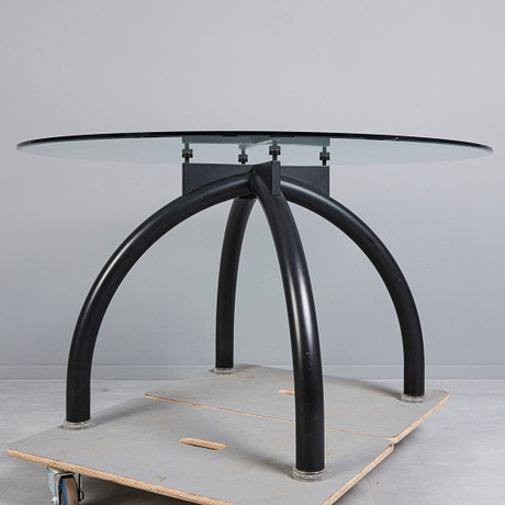 Knoll, table, model 'Spider', steel tube, plastic, glass, designed in ...