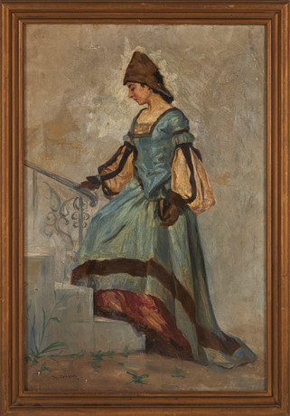 THERESIA / THERESE JANSSON (1867-1941). Portrait model, oil on canvas ...