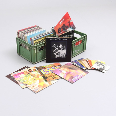 VINYLSKIVOR I PLASTBACKAR, LP-skivor samt EP-skivor, ca 130 st. Övrigt ...