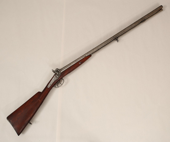 SLAYLOCK RIFLE, Belgium, ca: 1850, double-barreled. Weapons & Militaria ...