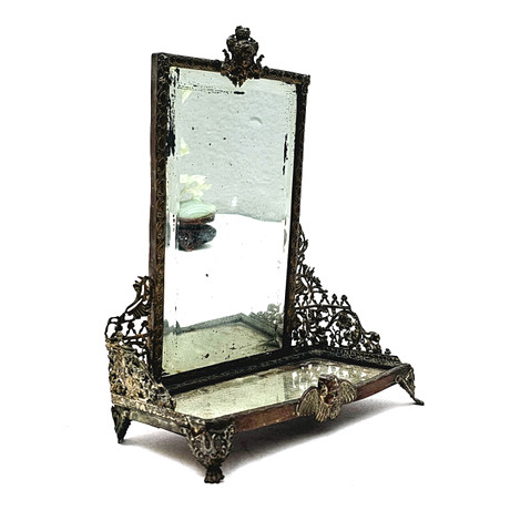 20TH CENTURY FILIGREE METAL VANITY MIRROR. Mirrors - Auctionet