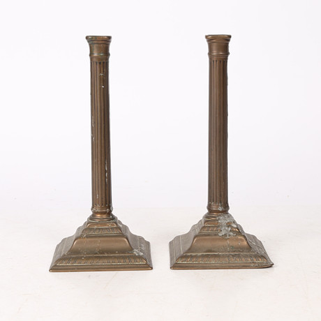 A PAIR OF GEORGE III BRASS CANDLESTICK, CIRCA 1800. Lighting & Lamps ...
