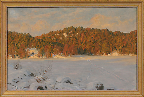 PETER ADOLF PERSSON. Vintervy. Olja på duk, signerad. Konst - Måleri ...