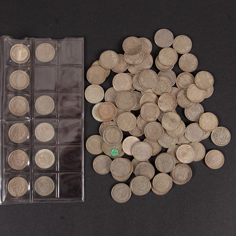 MYNT. Silver, Sverige, 1 kr, 90 st 40 % silver. Mynt, Medaljer ...