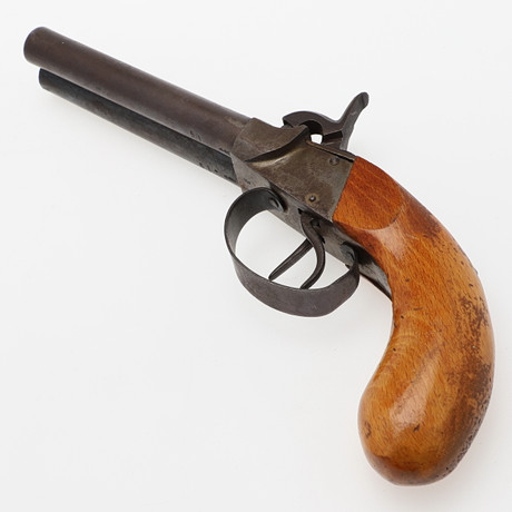 A 19th century double-barreled slingshot gun, Germany. Weapons ...