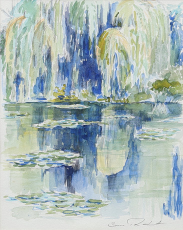 SUNE RUDNERT. Näckrosdammen Giverny, akvarell, signerad. Konst - Måleri ...