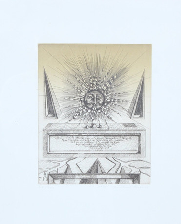 Unknown artist, etching “Sun God”. Art - Engravings & Prints - Auctionet