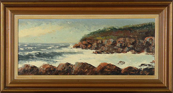 KARL HELGO. Kustmotiv, olja på duk, signerad K Helga. Konst - Måleri ...