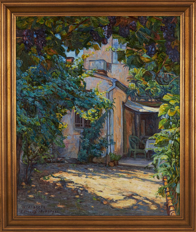 ELSA SCHULTZ MOBERGER. (1879-1978): Garden, signed, oil on canvas. Art ...