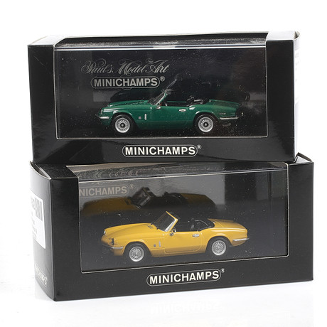 MODEL CARS, 2 pcs, metal/resin, Triumph Spitfire MK IV & Triumph ...