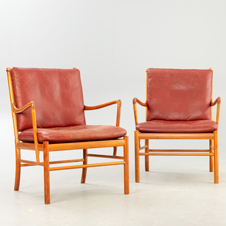 OLE WANSCHER. 2 fåtöljer, ”Colonial Chair” JP149, Poul Jeppesens möbelfabrik (2). Möbler ...
