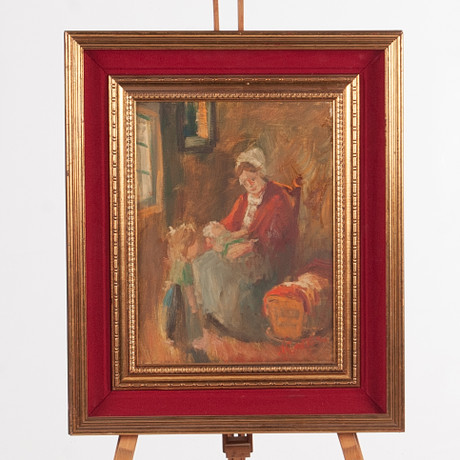 NICOLAI COSTER. Interiör, olja på duk, signerad. Konst - Måleri - Auctionet