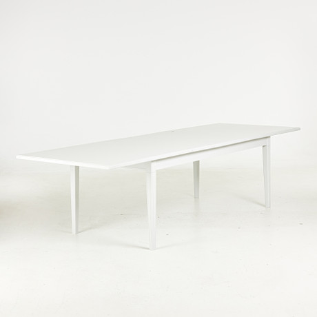 DINING TABLE. “Stockholm”, Englesson, white painted MDF, 2 insert ...
