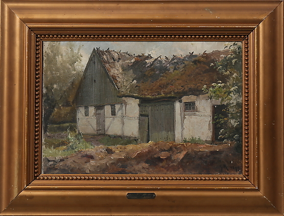 GUSTAF RYDBERG. Korsvirkesgård, olja på duk, signerad G R och daterad ...