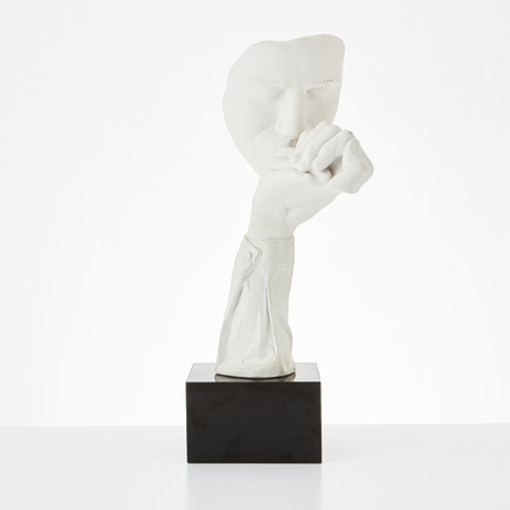 JOHN CUTRONE. sculpture, plaster “Au revoir”, contemporary, signed. Art ...