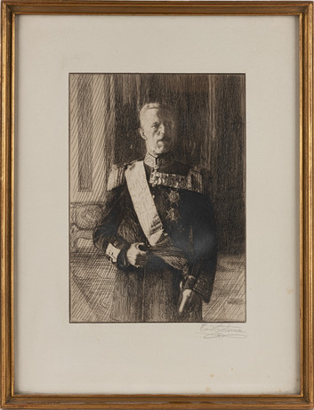 EMIL ÖSTERMAN. Etching, Gustav V, signed. The first part of the 20th ...