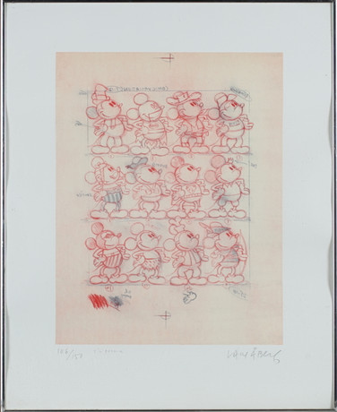 LASSE ÅBERG. Composition with Mickey Mouse, lithograph in colours ...