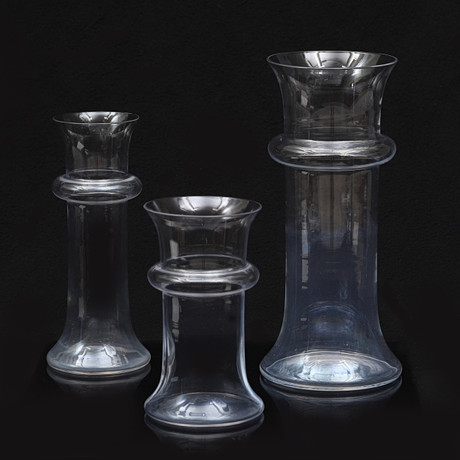 SIGNE PERSSON-MELIN. Vaser, 3 st, "Boda Blom". Glas - Konstglas - Auctionet