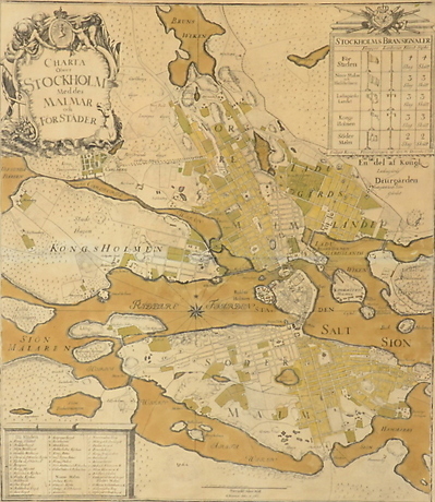 G. BIURMAN. KARTA, "Charta öfwer Stockholm med des malmar och förstäder ...
